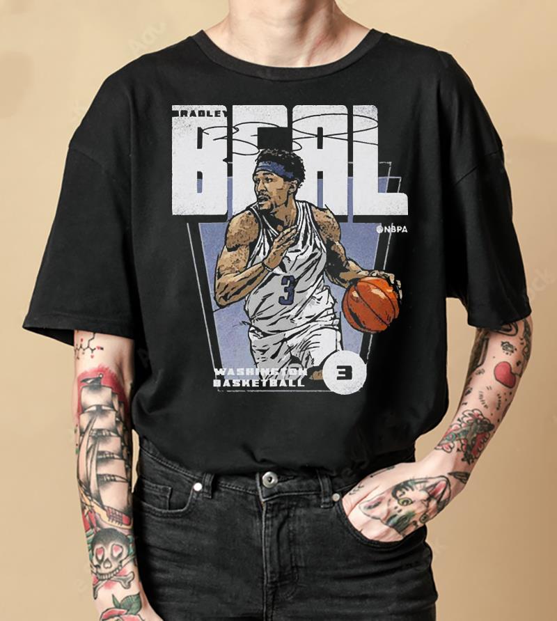 Washington Basketball Number 3 Bradley Beal Signatures 2022 Shirt ...