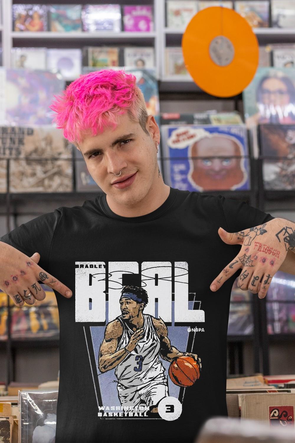 Washington Basketball Number 3 Bradley Beal Signatures 2022 Shirt ...