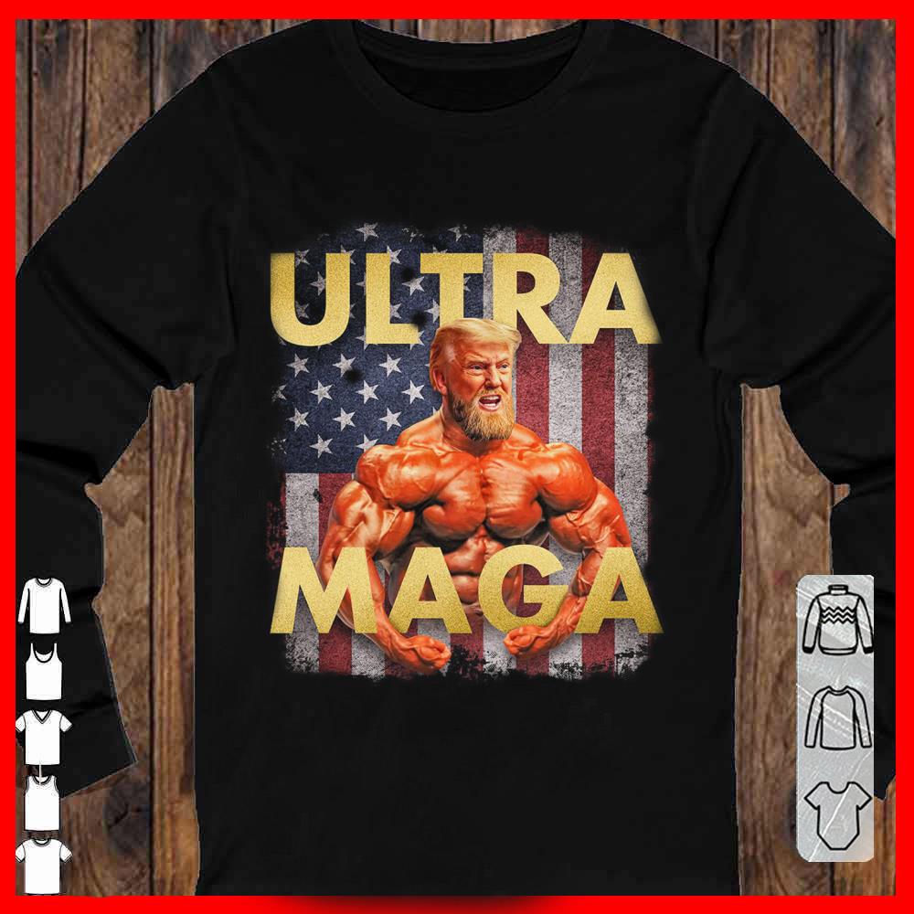 Ultra Maga Trump Muscle USA Flag Shirt - Kutee Boutique