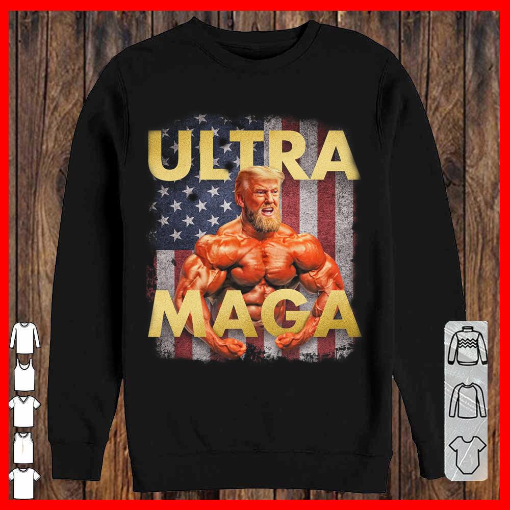 Ultra Maga Trump Muscle USA Flag Shirt - Kutee Boutique