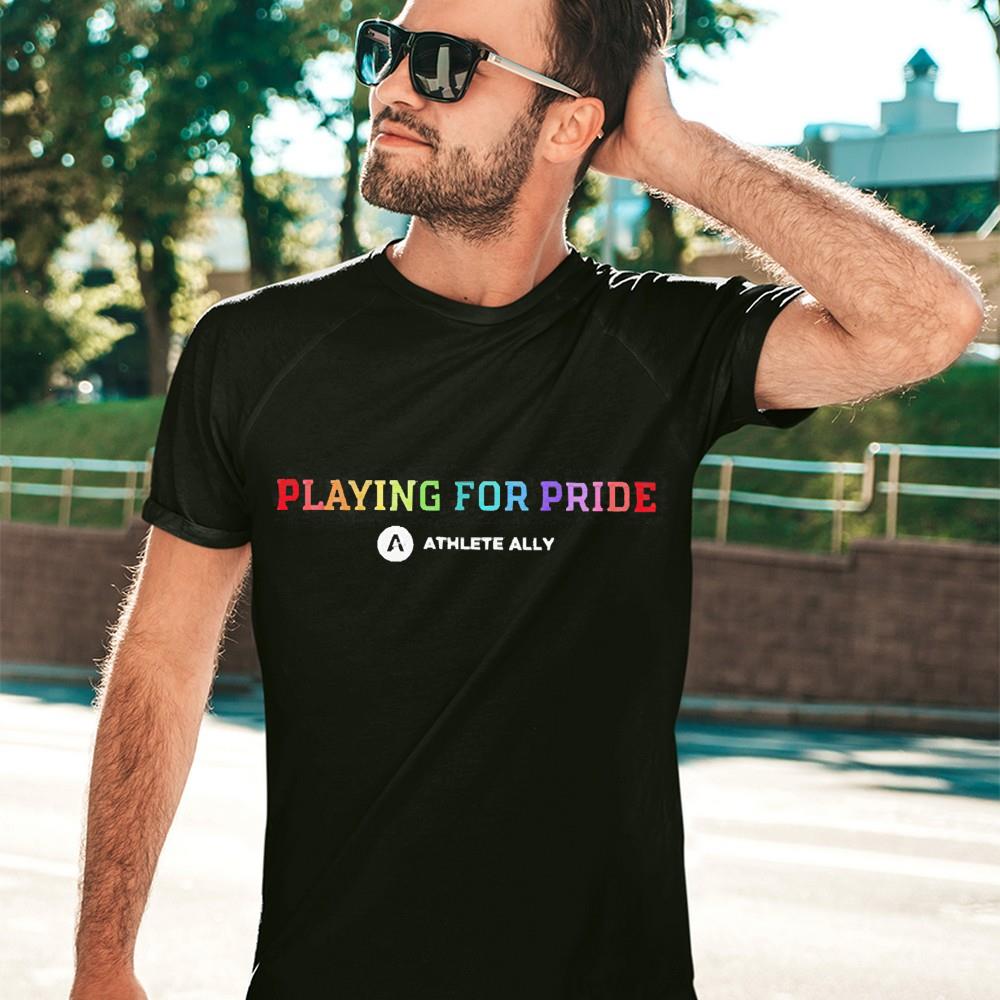 Playing for pride athlete ally shirt - Birthday T-shirt Gift