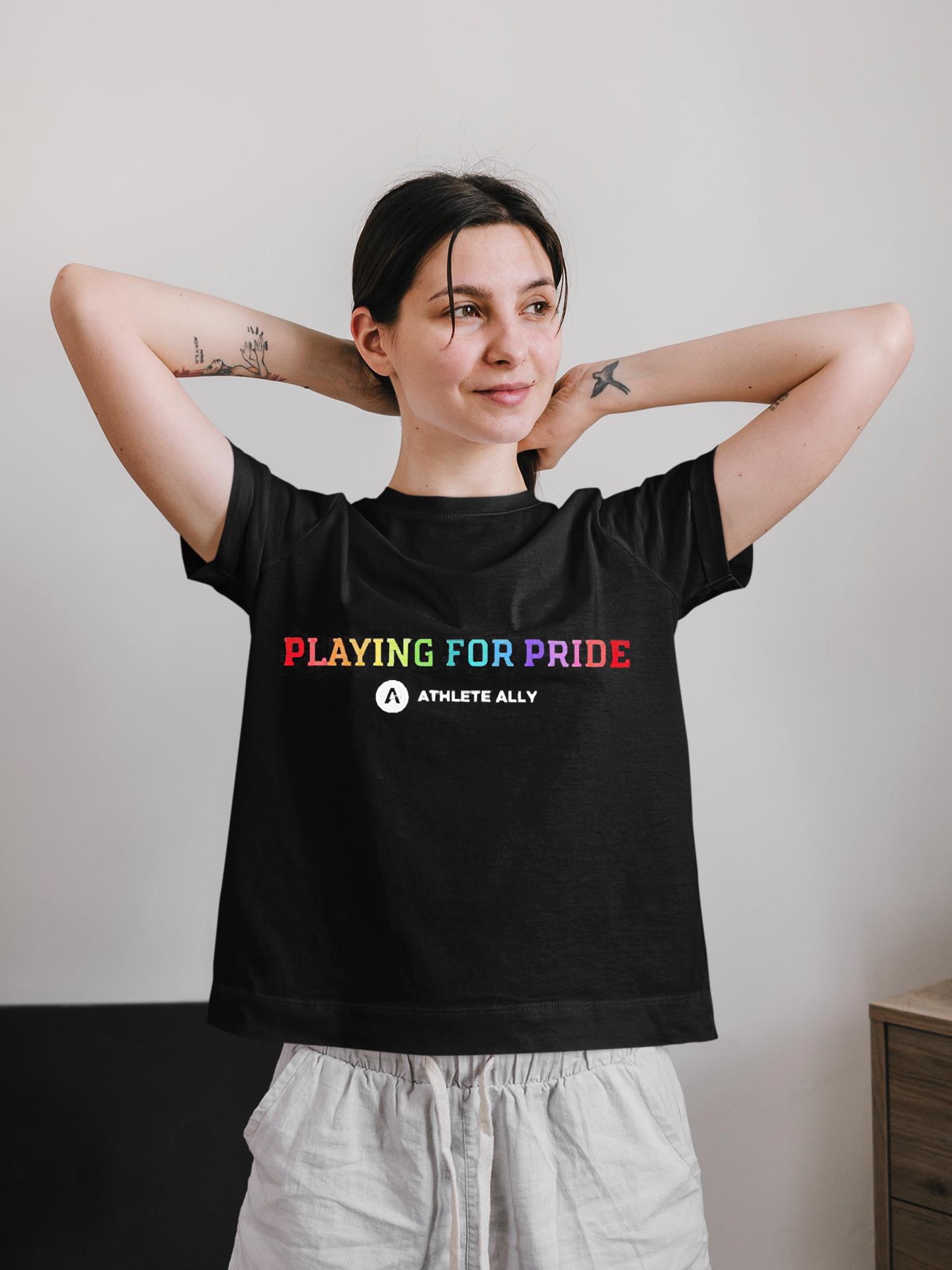 Playing for pride athlete ally shirt - Birthday T-shirt Gift