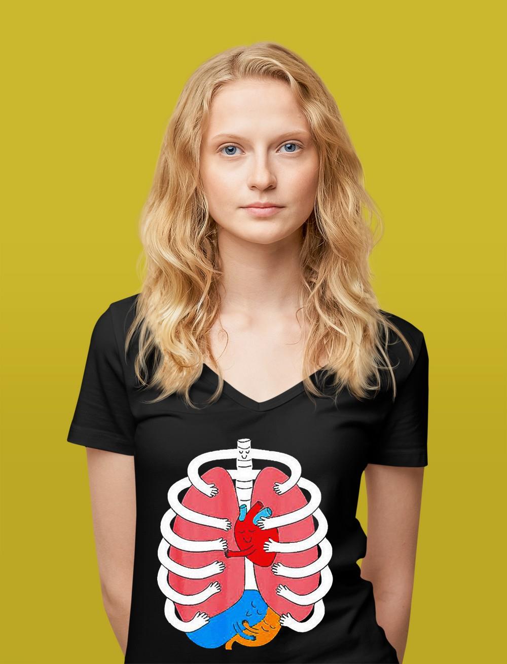 Hugging Anatomy Costume Funny Skeleton Organ Hug Shirt - Ggshirts