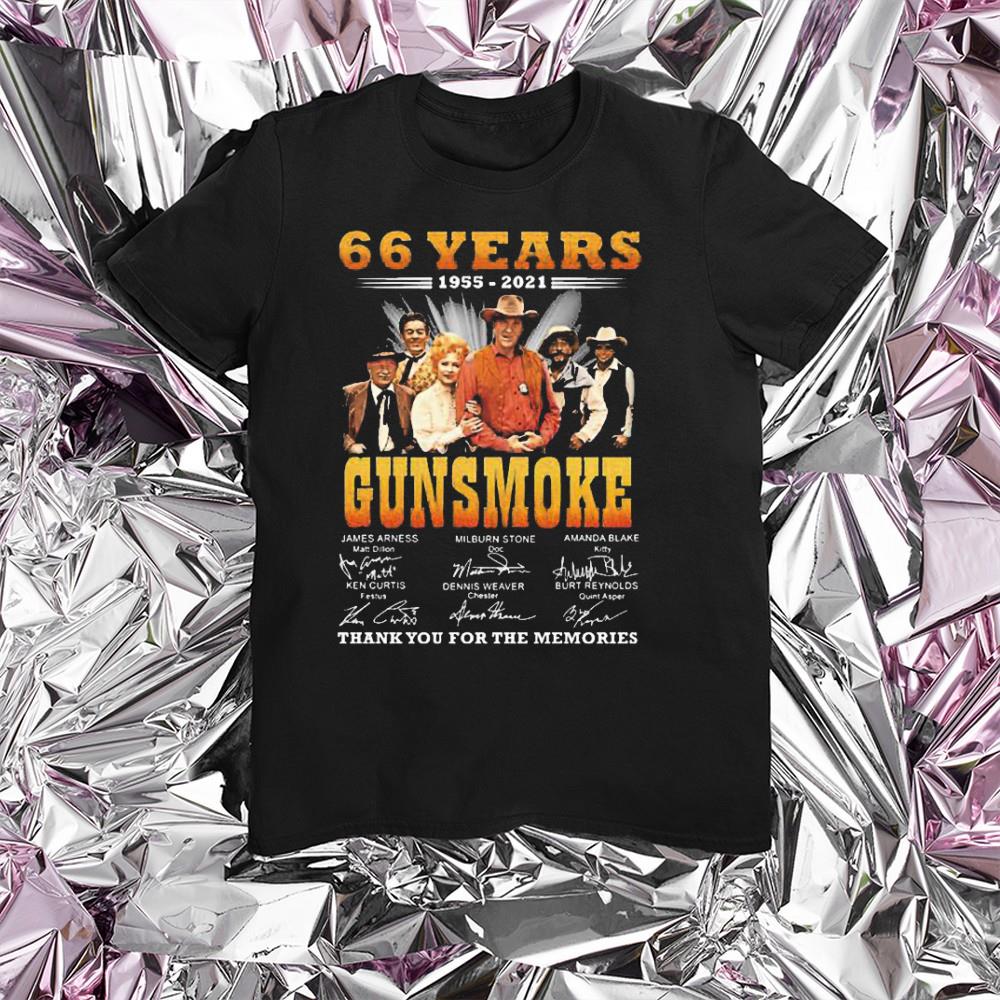 66 Years 1955-2021 Gunsmoke Thank You The Memories Signatures Shirt ...