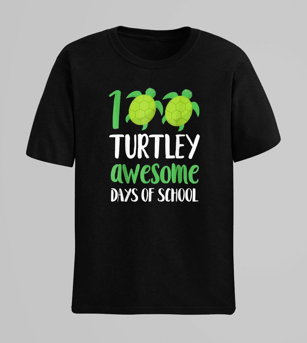 Turtles 100 turtley awesome days of school shirt - Official Clothing