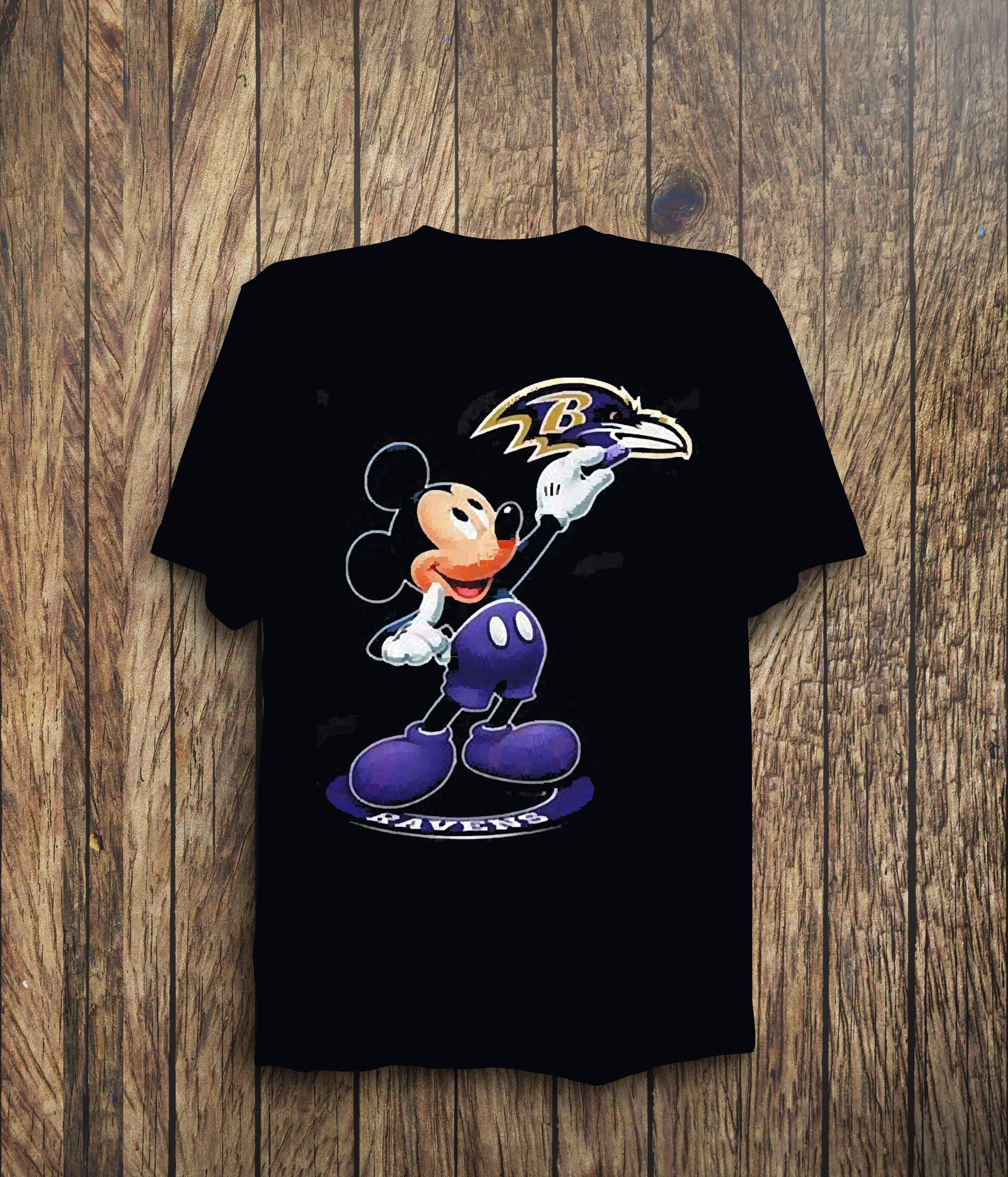 Mickey Mouse Nfl baltimore ravens logo 2023 shirt - Kutee Boutique